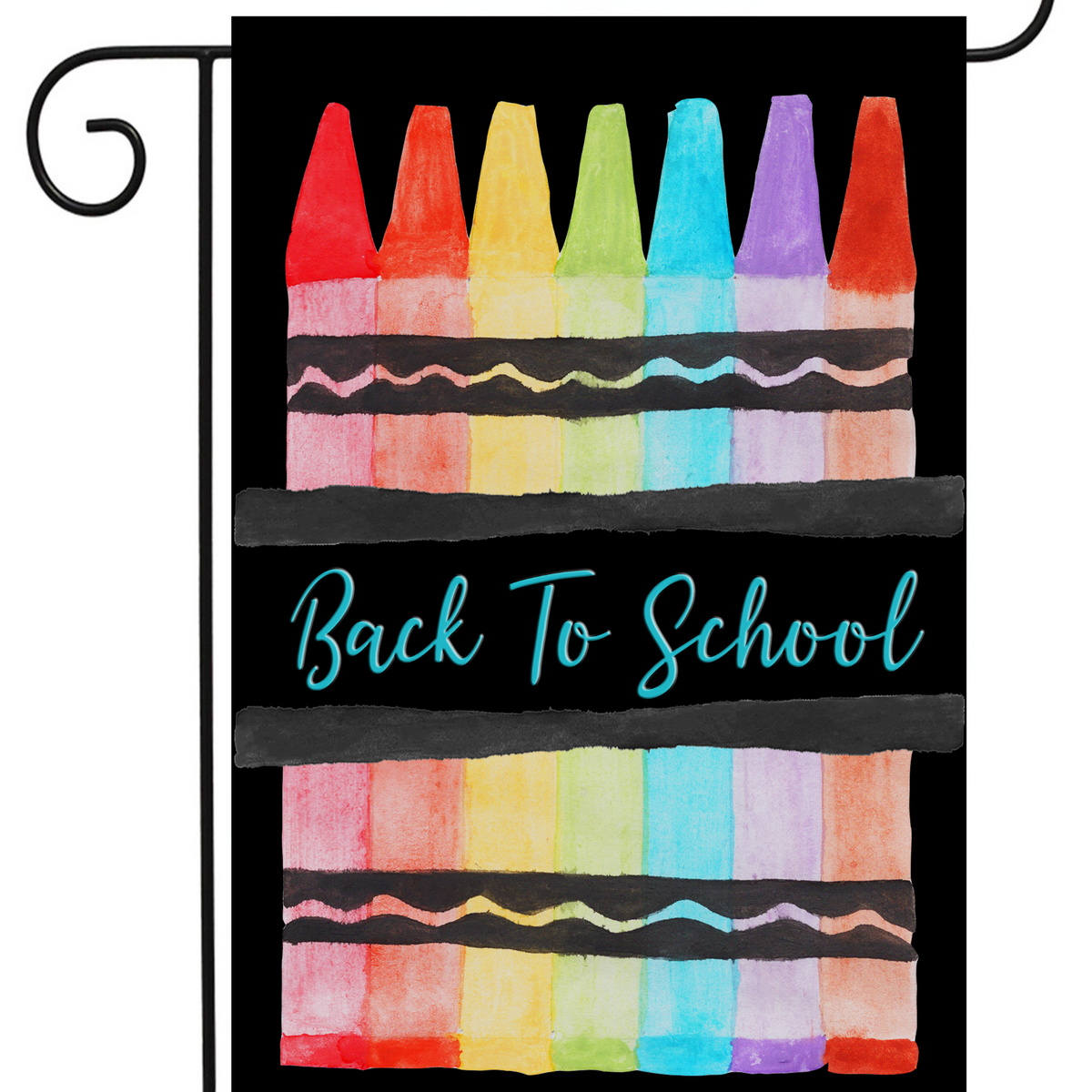 Back to School Crayons Garden Flag #G1602 – Happy Cow Lawn Decor