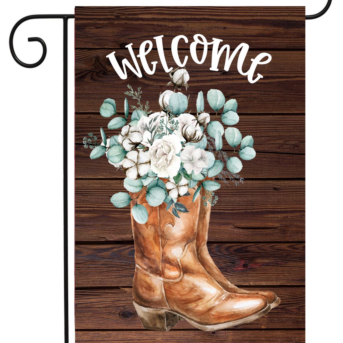 Welcome Cowboy Boots Garden Flag #G2324 – Happy Cow Lawn Decor