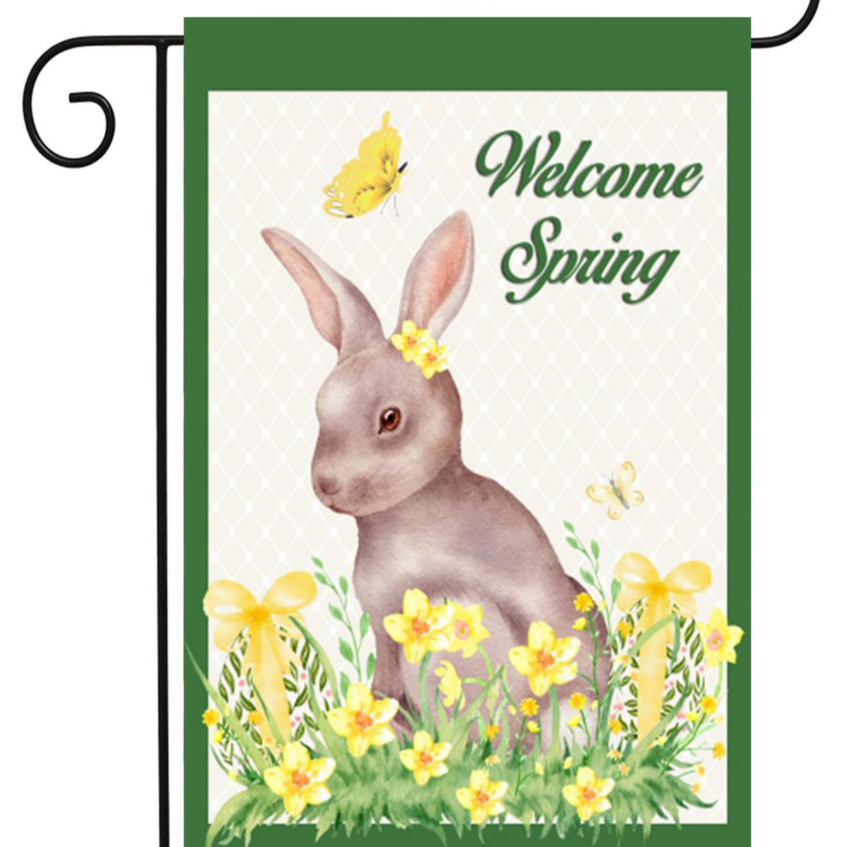 Welcome Spring Bunny Garden Flag #G2526 – Happy Cow Lawn Decor